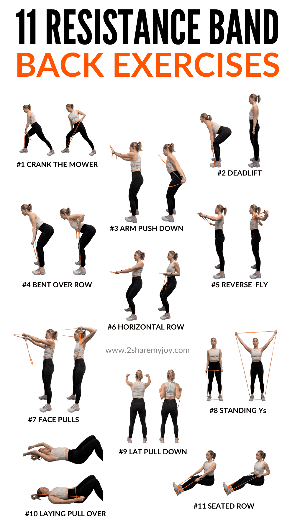 11 Resistance Band Back Exercises - 2sharemyjoy.com