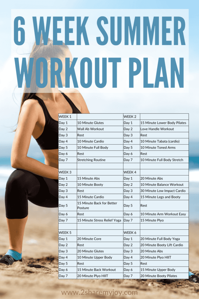 6 Week Summer Body Workout Plan {free Pdf}