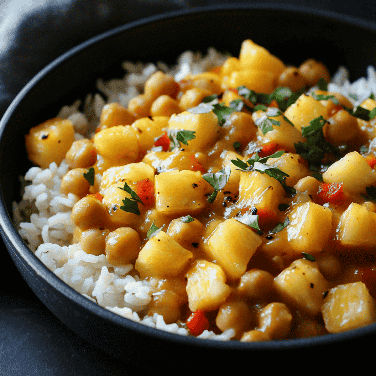 Easy Pineapple Chickpeas and Rice Recipe (Vegan) - 2sharemyjoy.com