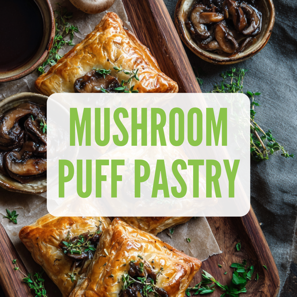 Mini Mushroom Puff Pastry Parcels with Red Wine Gravy - 2sharemyjoy.com